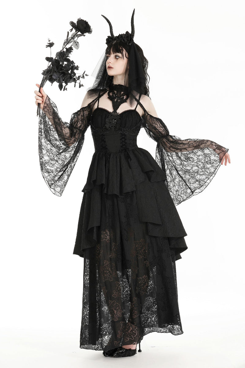 Gothic black sexy shoulders bubble lace sleeves cape BW152 – DARK IN LOVE