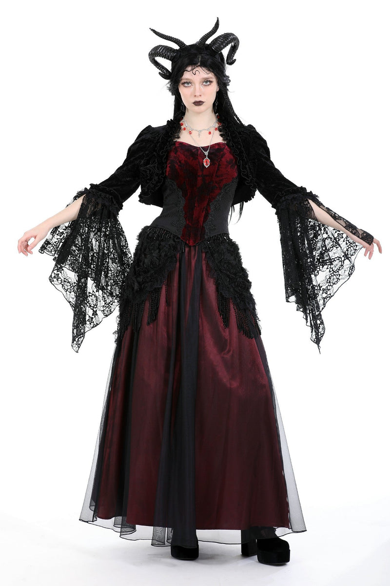 Gothic patterned velvet lace flared sleeves shrug BW119 – DARK IN LOVE