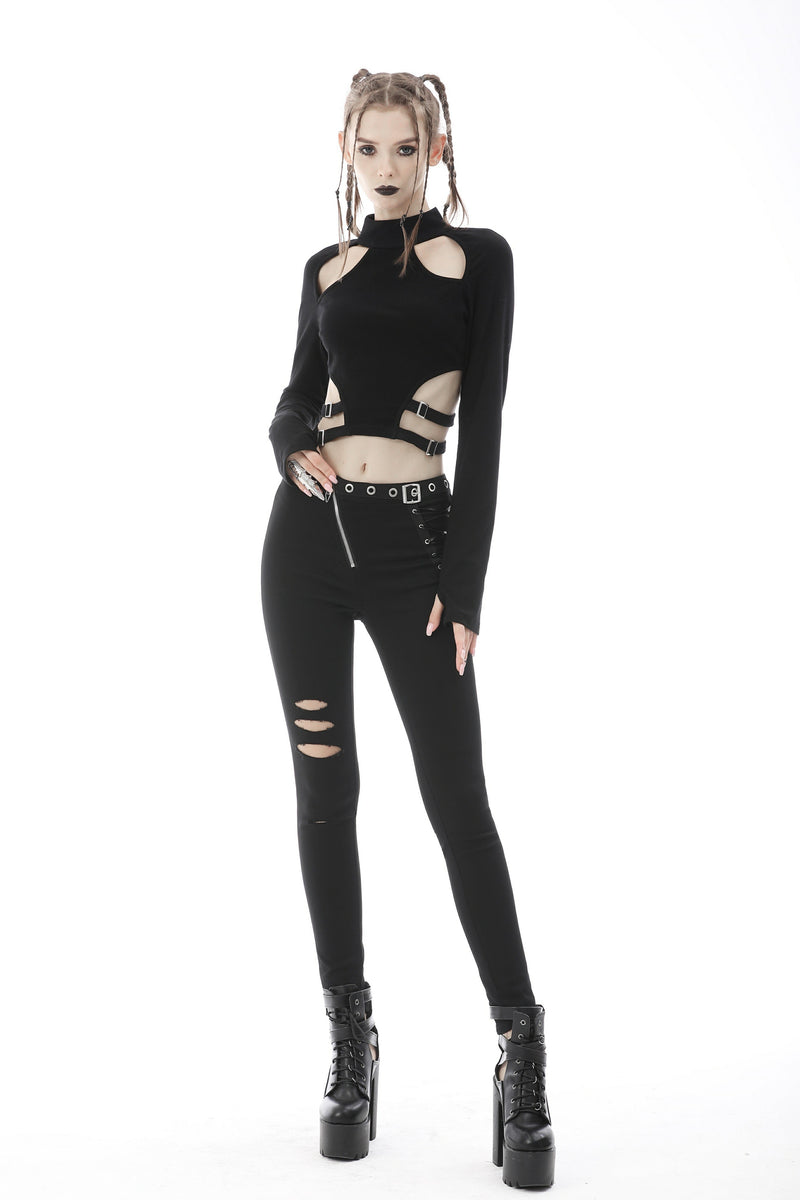 Punk Rebel Cutout Sexy Crop Top Tw345 Dark In Love