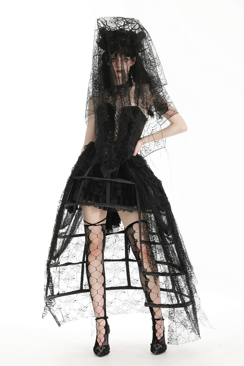 Gothic bride black spider web veil AHW023 – DARK IN LOVE