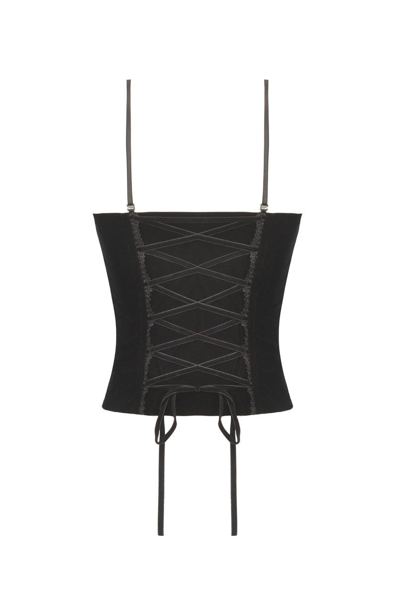 Romantic Heart Velvet Corset with Jewel Chains CW092 – DARK IN LOVE