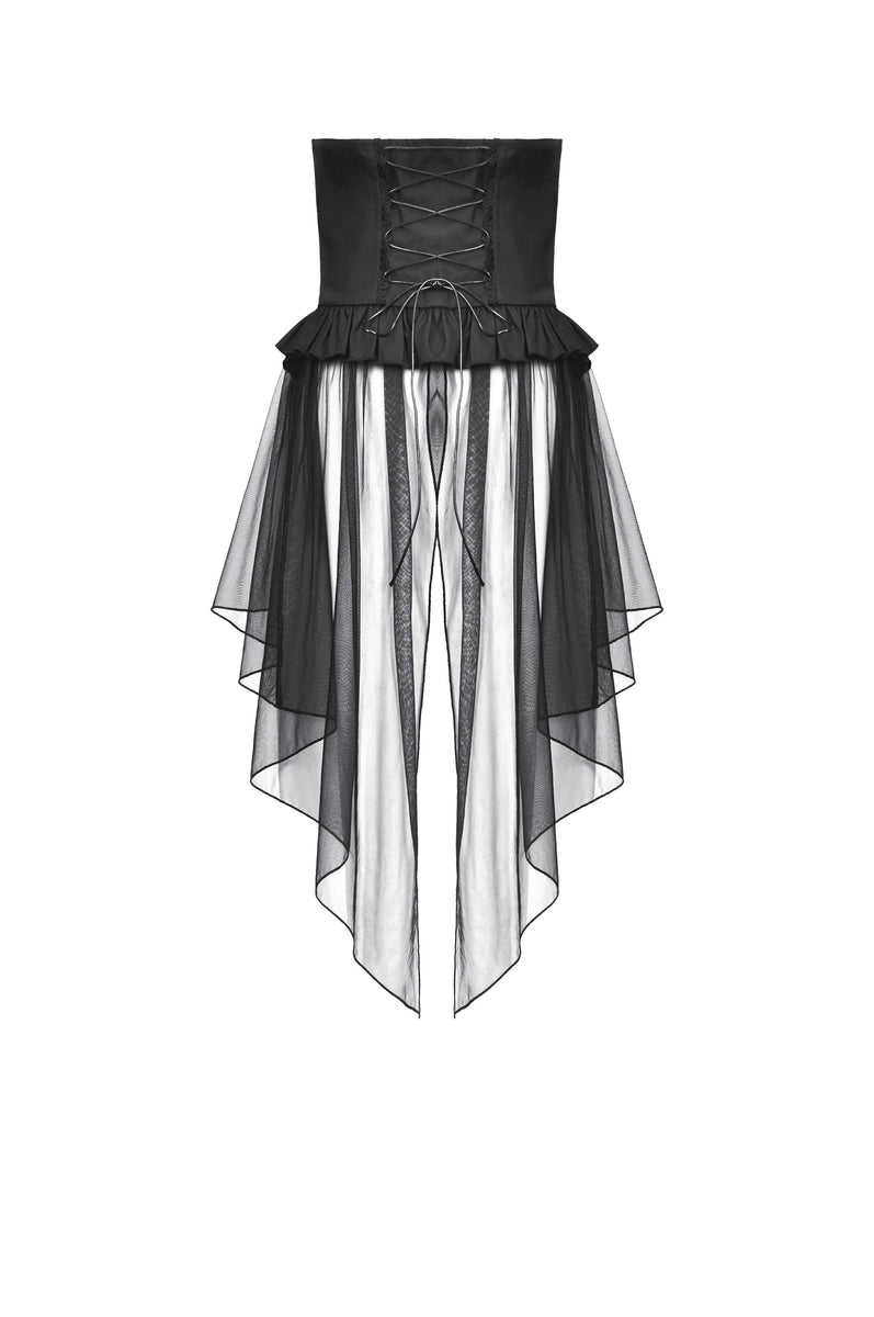 Industrial Grommet Lace-Up High-low Corset with Mesh Hem CW098 – DARK ...