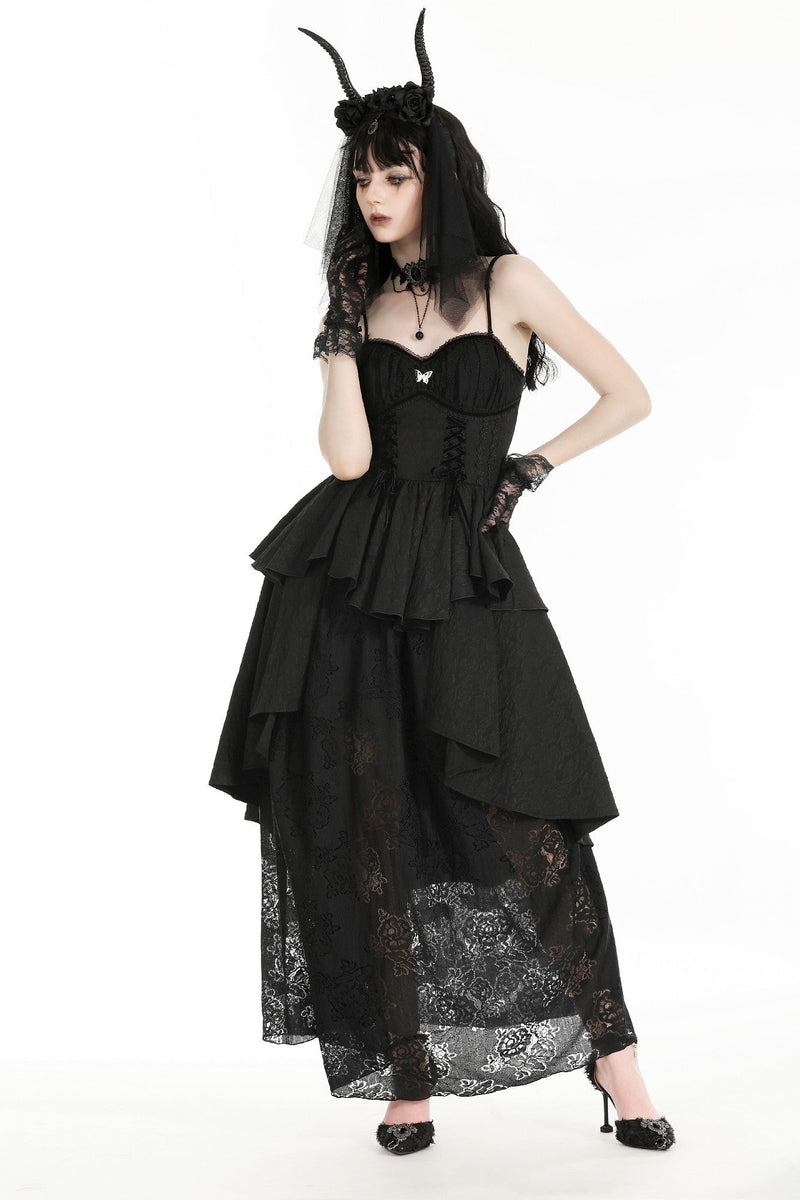 Gothic death butterfly layered hi-low dress. DW977 – DARK IN LOVE