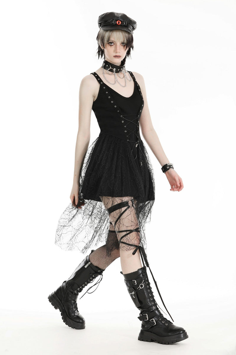 Irregular spider web knit dress with metal pentagrams DW979 – DARK IN LOVE