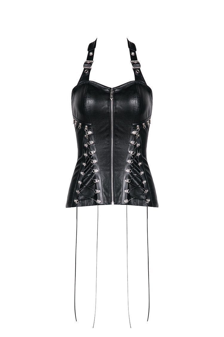 Punk PU leather corset with side rope design via metal D buckle CW026 ...