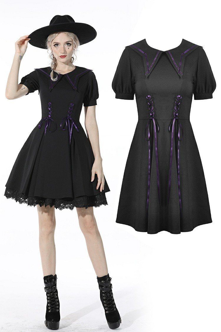 Magic girl purple line trims mini dress DW526 – DARK IN LOVE