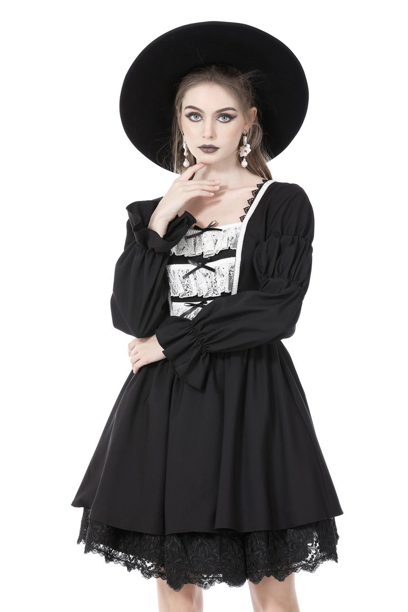 Black white frilly doll dress DW731 – DARK IN LOVE