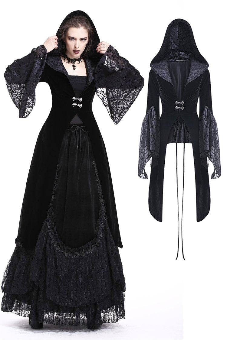 Gothic velvet hooded jacket JW159 – DARK IN LOVE