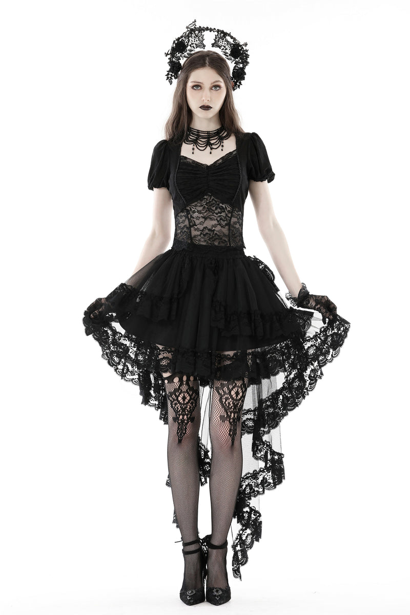Punk frilly lace swallow tail skirt KW294 – DARK IN LOVE