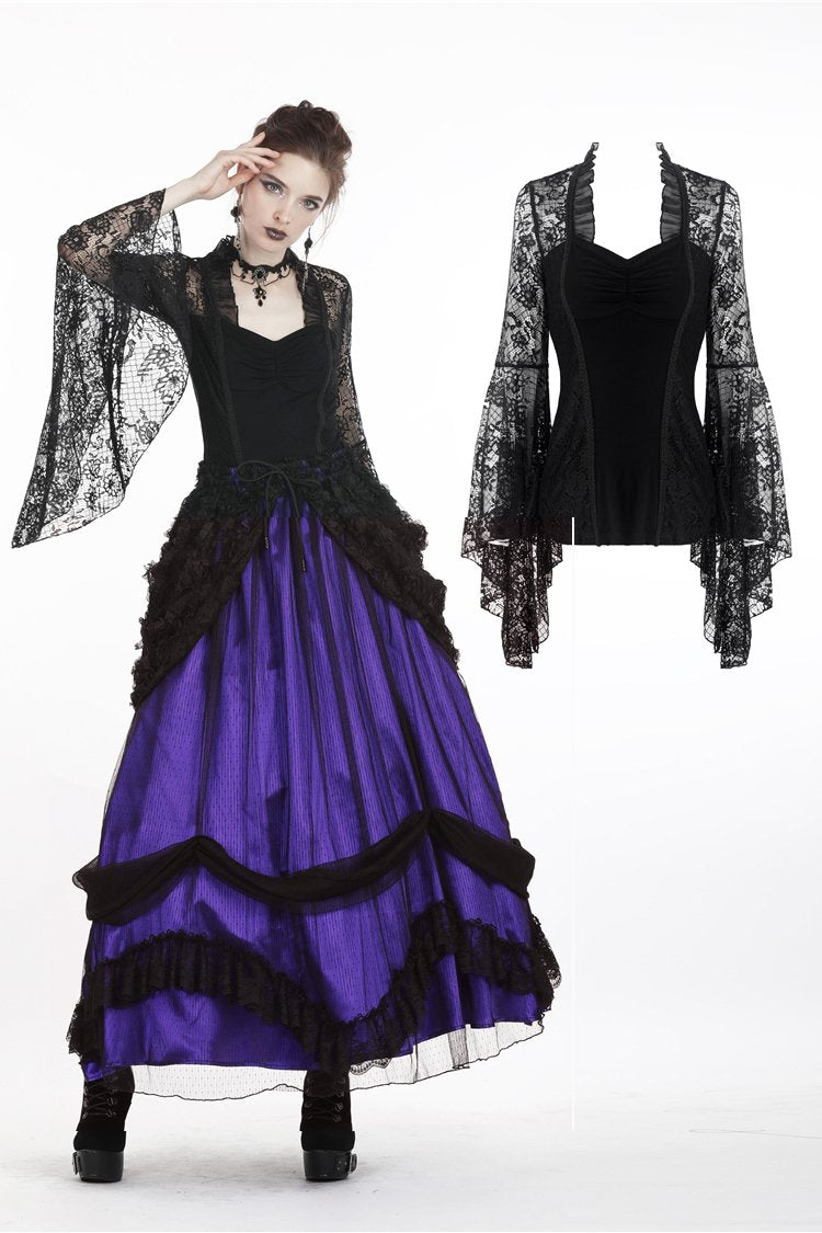 Gothic gorgeous lace horn sleeves T-shirt TW188 – DARK IN LOVE