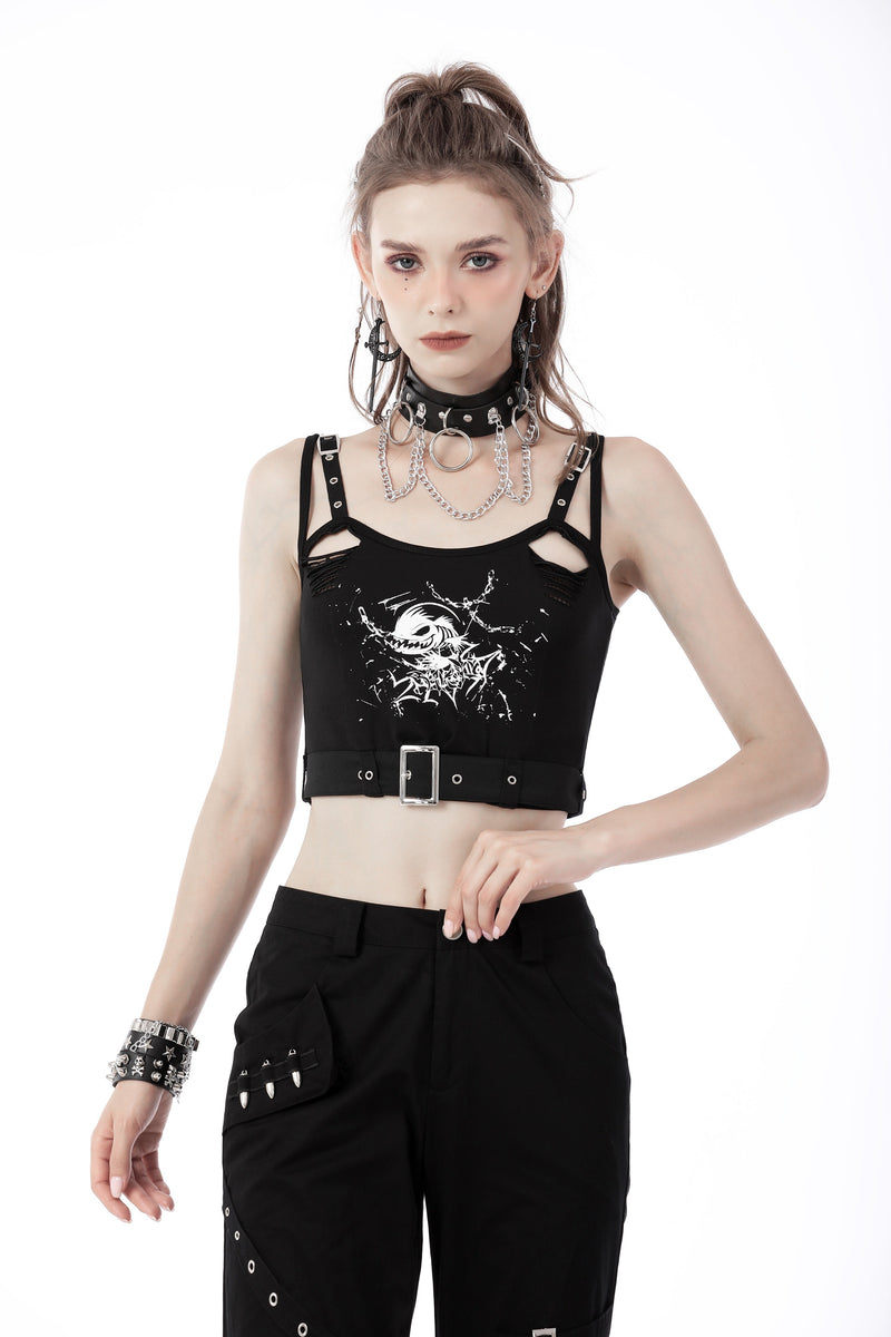 Punk devil fish cutout crop top TW435 – DARK IN LOVE
