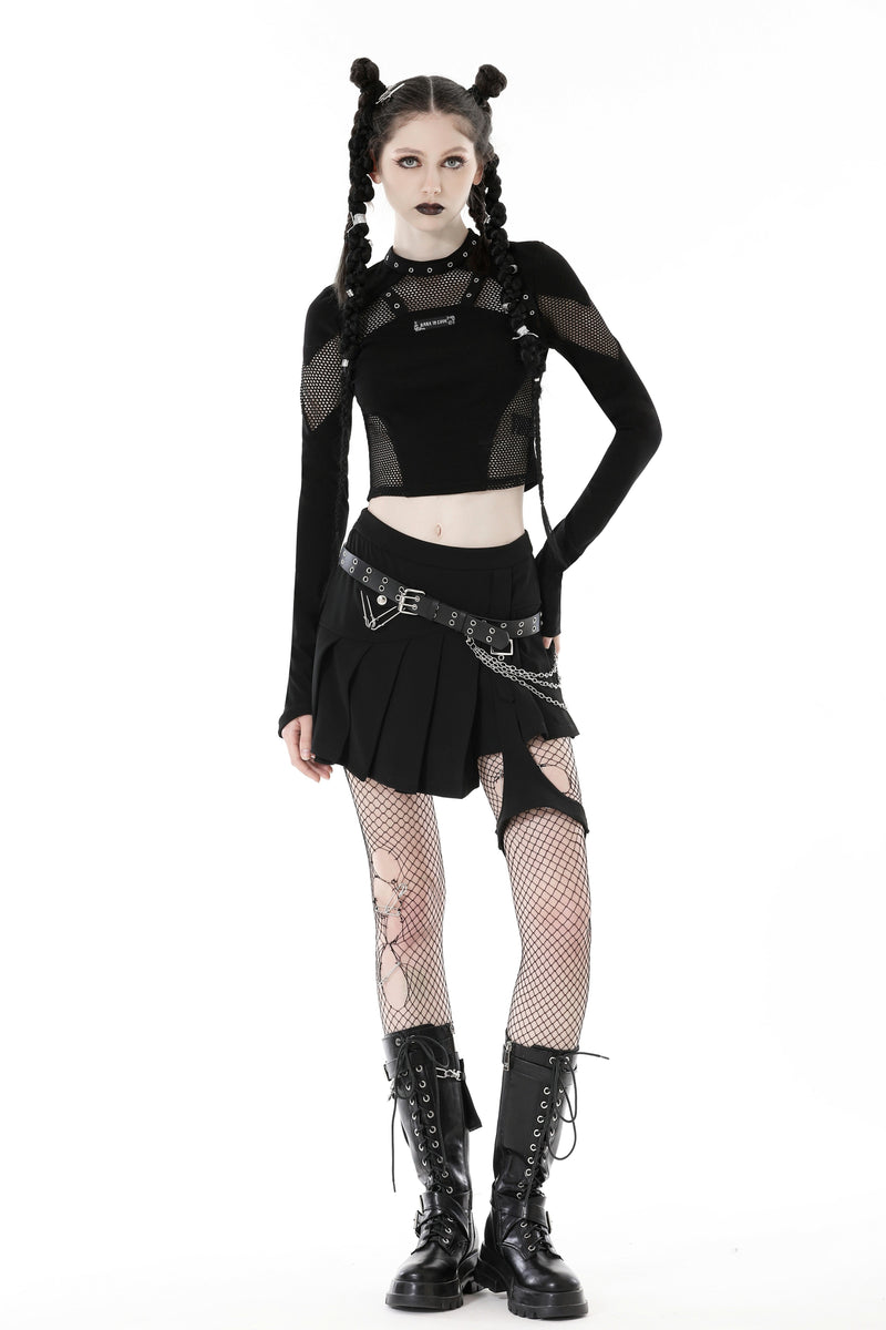 Punk mesh hollow out T-shirt TW470 – DARK IN LOVE